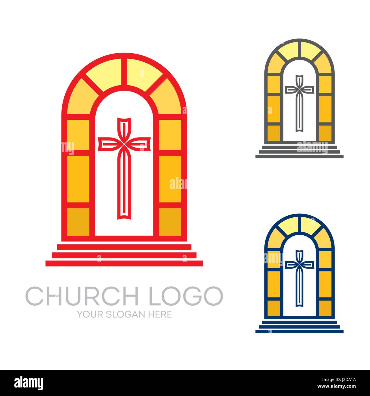 Church logo. Christian symbols. The altar and the cross of Christ Stock Vector Image & Art - Alamy