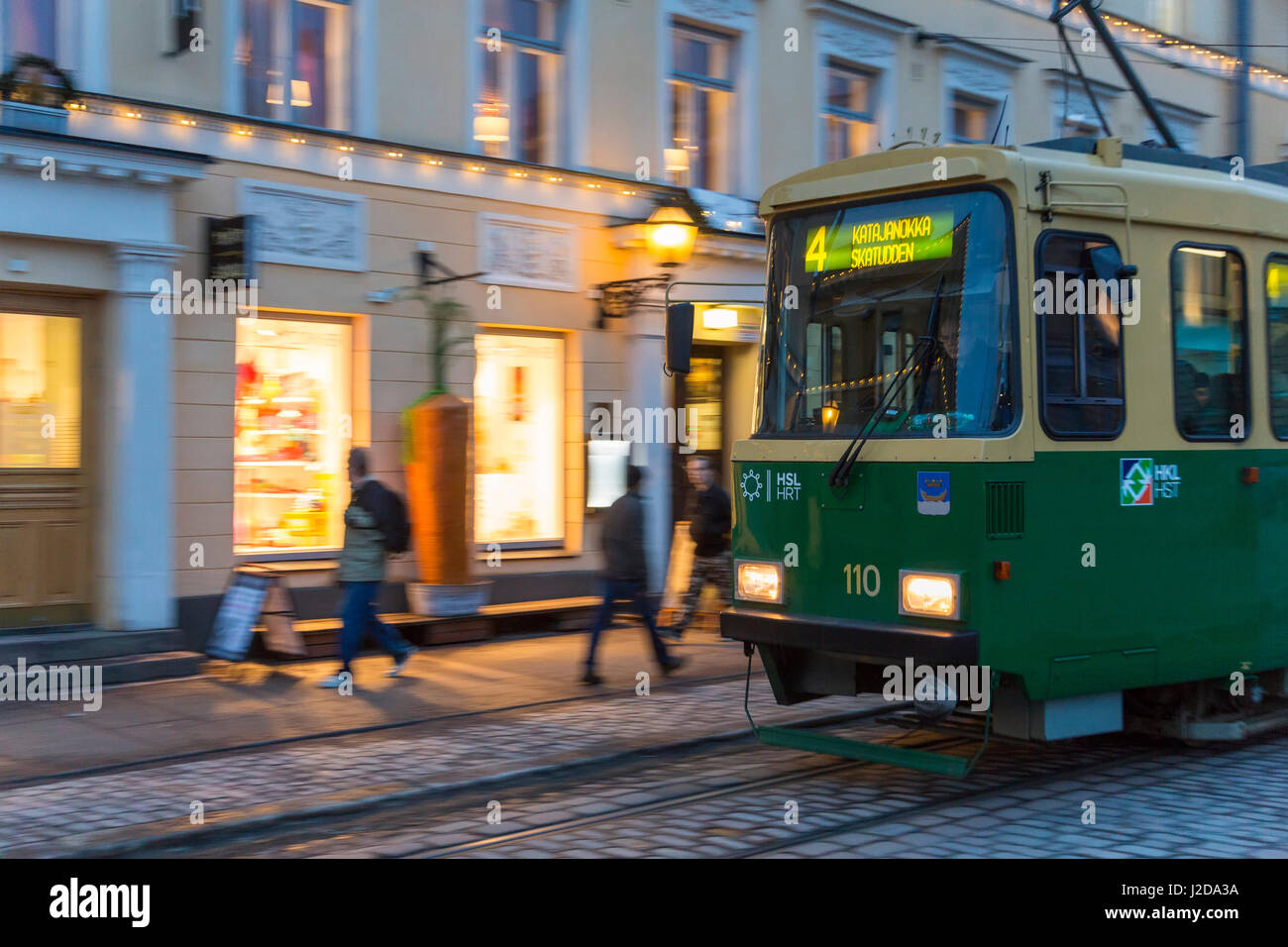 Tram, dusk, Helsinki, Finland Stock Photo - Alamy