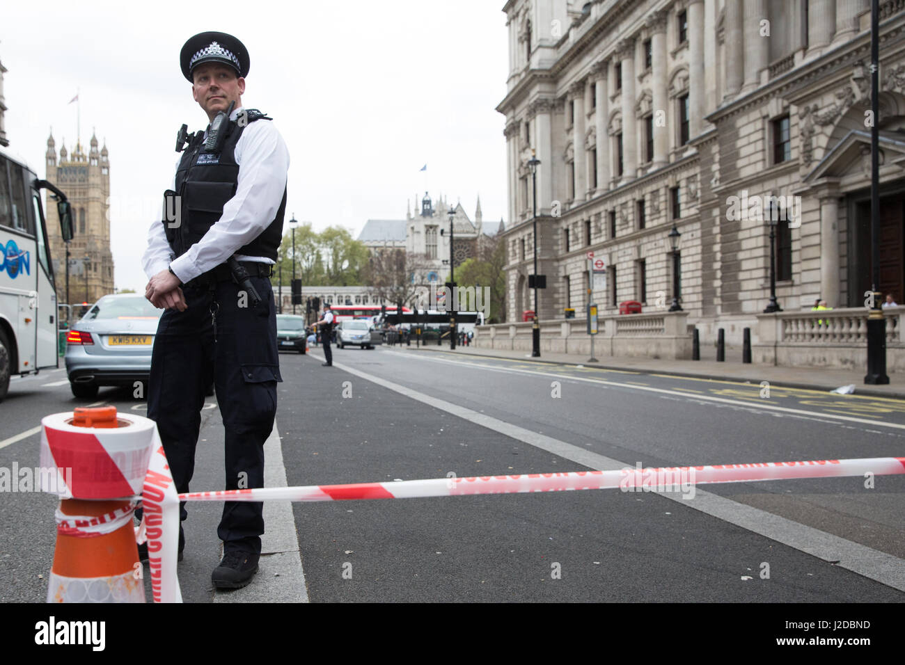 Police officers at the scene in parliament square hi-res stock ...