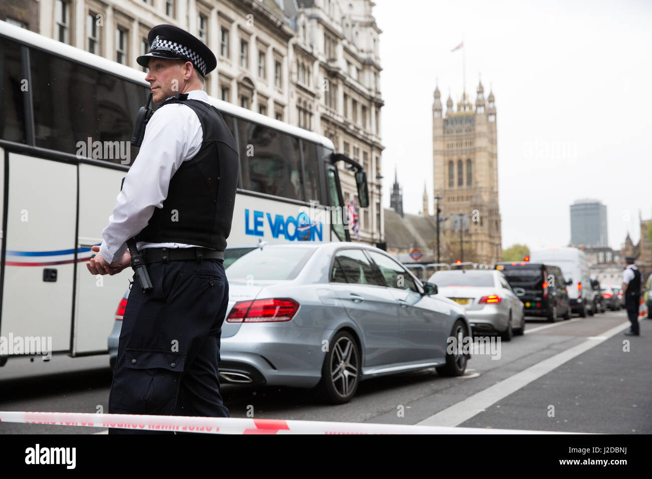 Police officers at the scene in parliament square hi-res stock ...