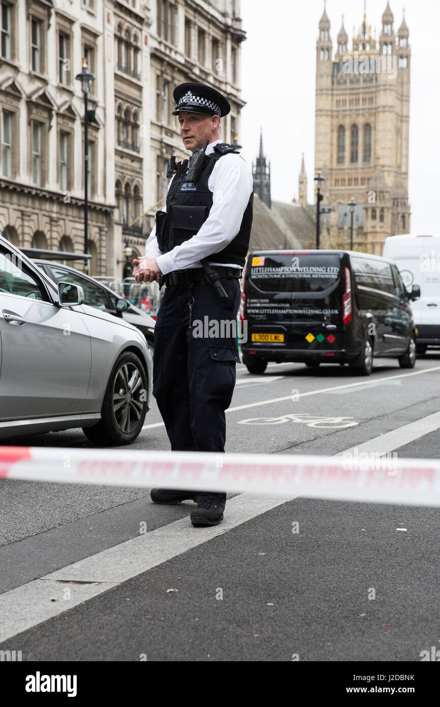 Police officers at the scene in parliament square hi-res stock ...