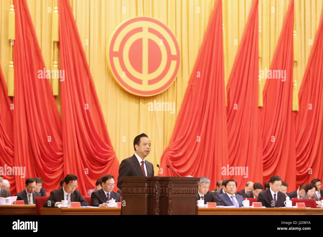 Beijing, China. 27th Apr, 2017. Li Jianguo, a member of the Political ...