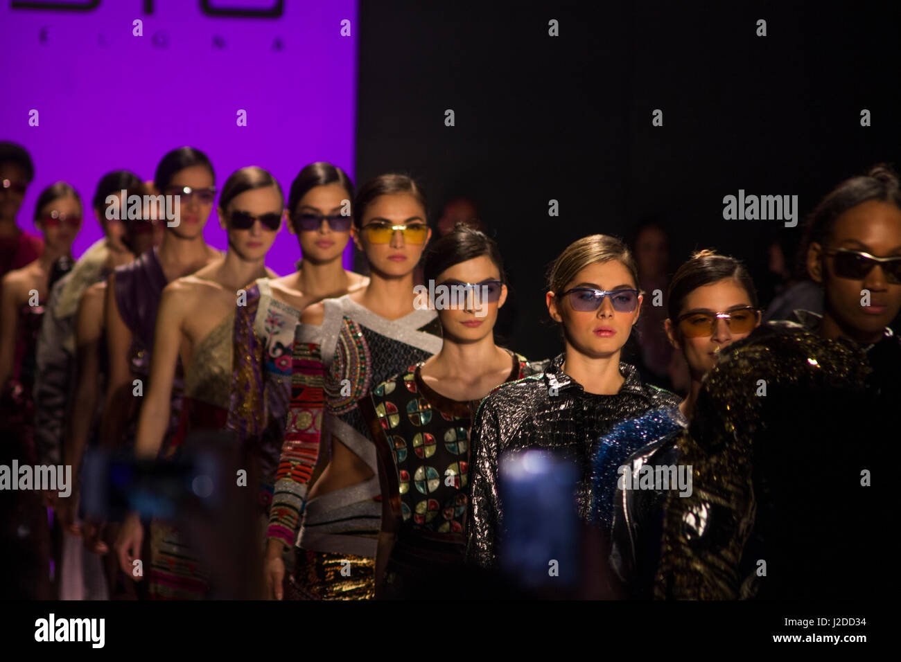 A models walks the runway during Custo Barcelona show as part of Bogota ...