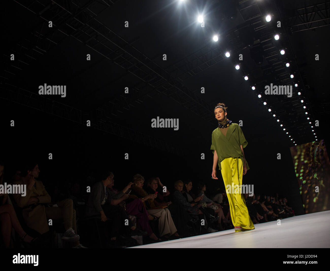 A models walks the runway during Isabel Henao show as part of Bogota ...