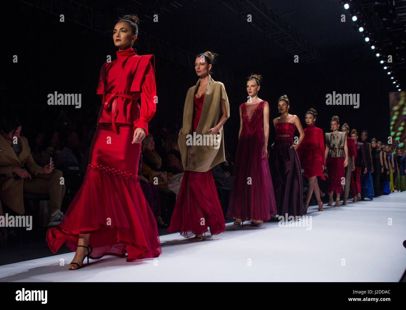 A models walks the runway during Isabel Henao show as part of Bogota ...