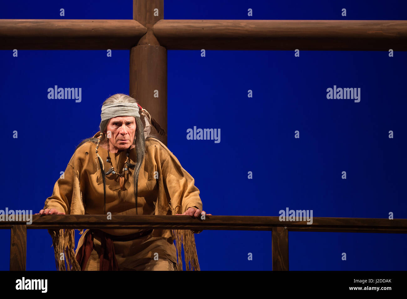 Radebeul, Germany. 27th Apr, 2017. Gojko Mitic as Chief Flying Arrow ...