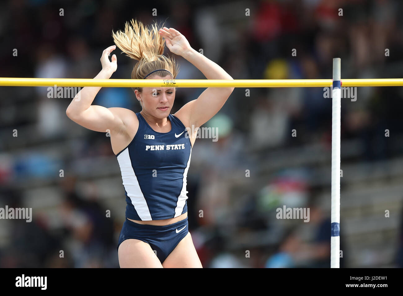 April 27, 2017 Penn State's Lexi Masterson clears 3.85 meters and falls ...