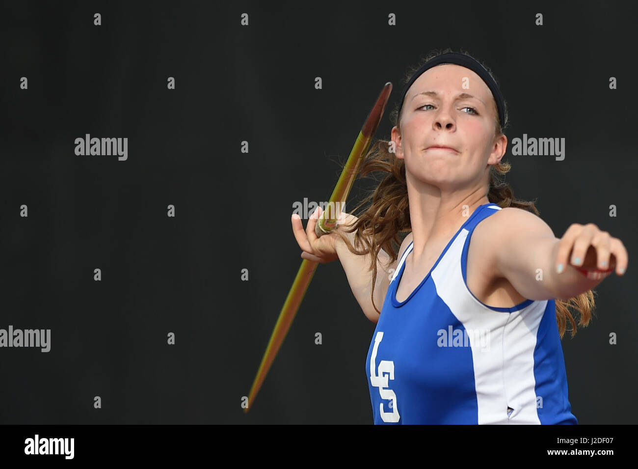 April 27, 2017 Lempeter Strasburg's Kristen Herr makes her first throw ...