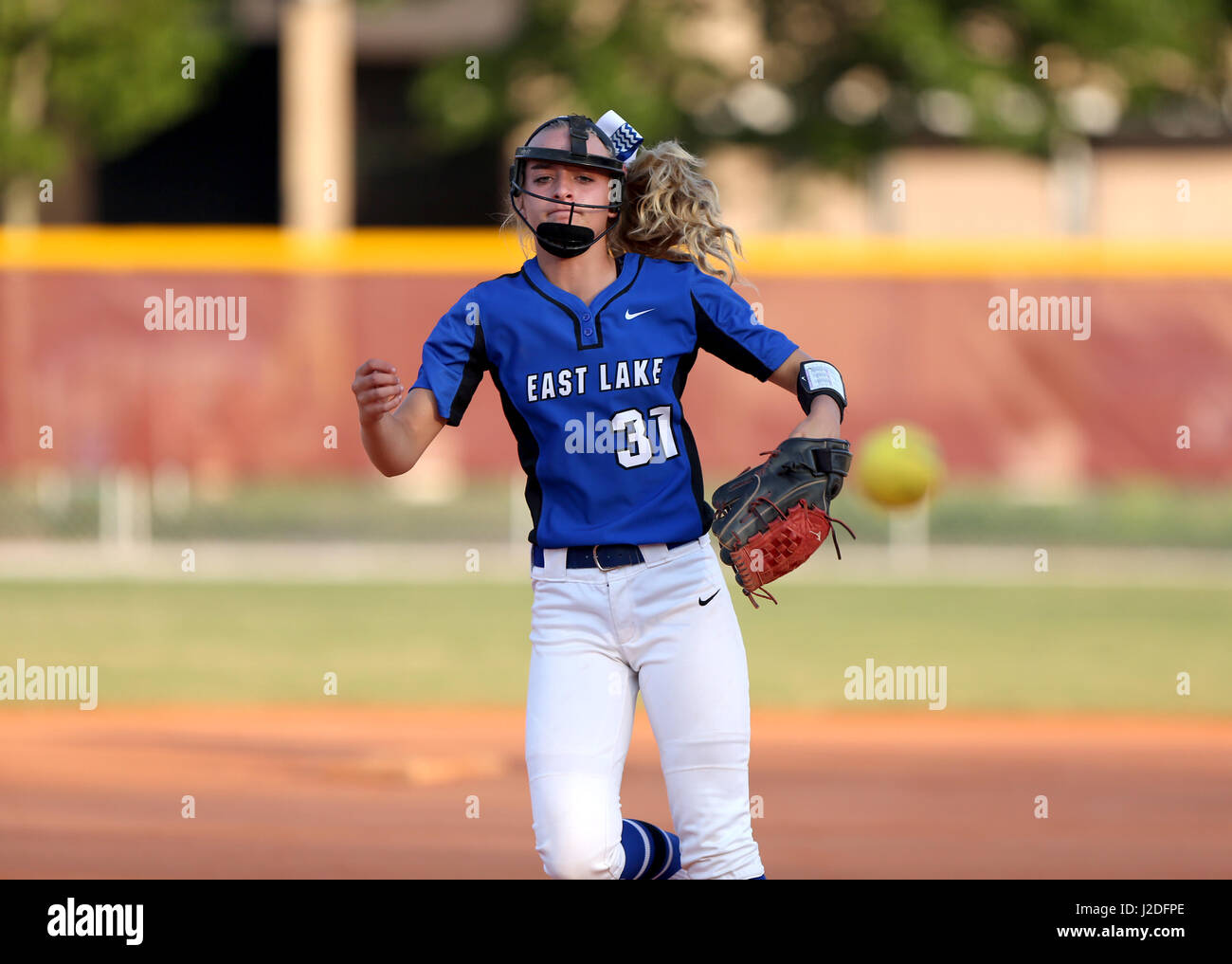 Clearwater, Florida, USA. 27th Apr, 2017. DOUGLAS R. CLIFFORD.East Lake High School pitcher Tori ...
