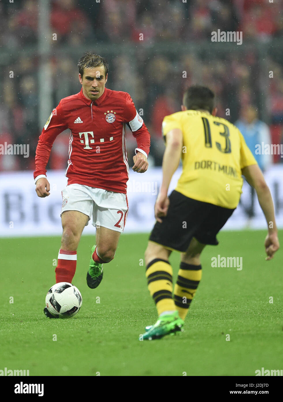 Munich, Germany. 26th Apr, 2017. Bayern's Philipp Lahm in action during ...