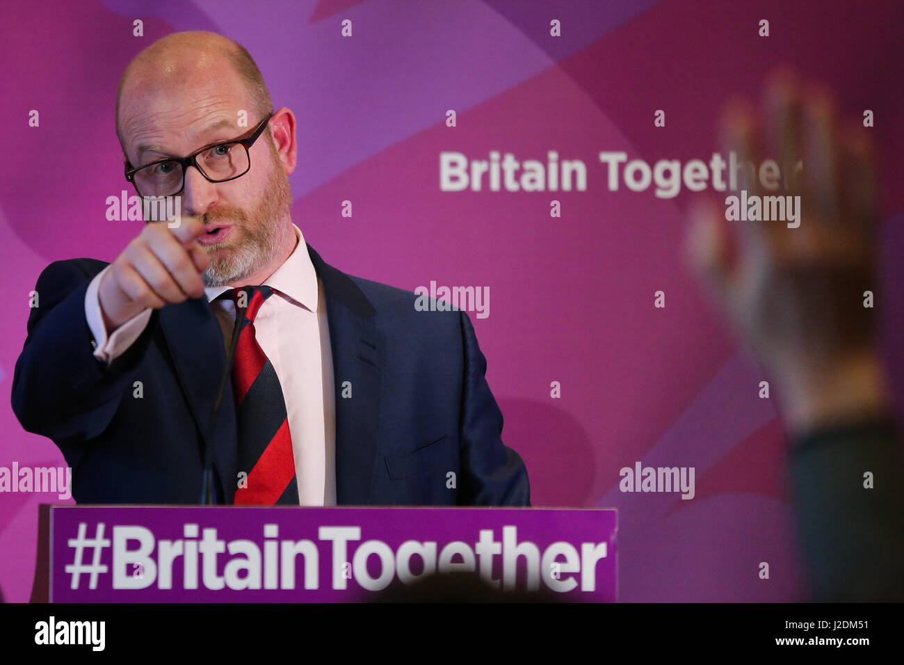 London, UK. 28th Apr, 2017. UKIP Leader Paul Nuttall launches UKIP's ...