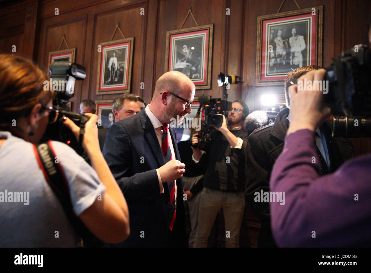 London, UK. 28th Apr, 2017. UKIP Leader Paul Nuttall launches UKIP's ...