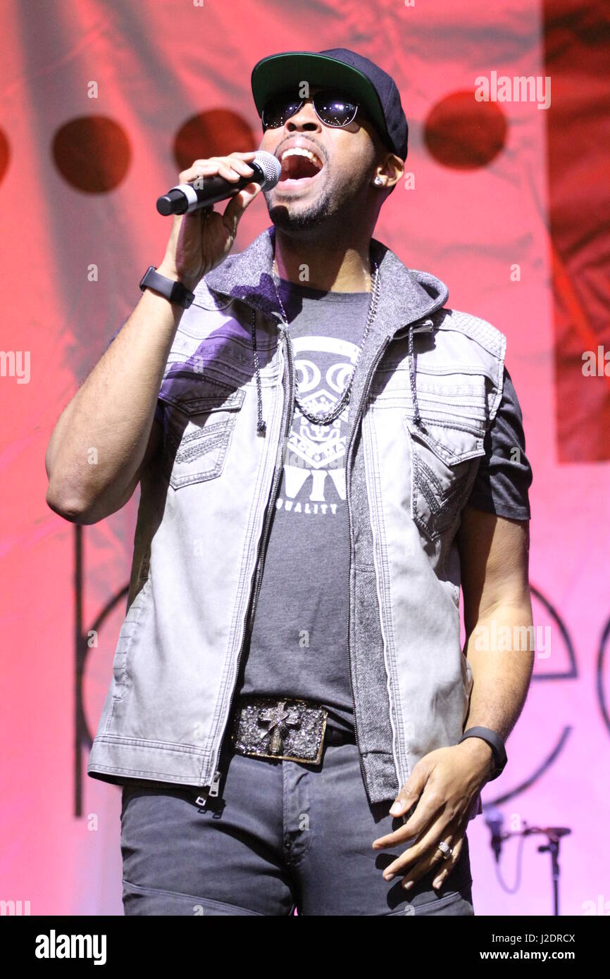 Singer Montel Jordan performing live at the BE Expo in Philadelphia ...