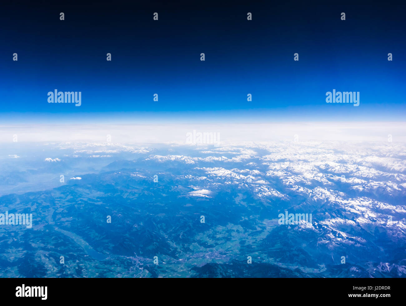 Landscape of Mountain. view from the airplane window . height of 10 000 ...