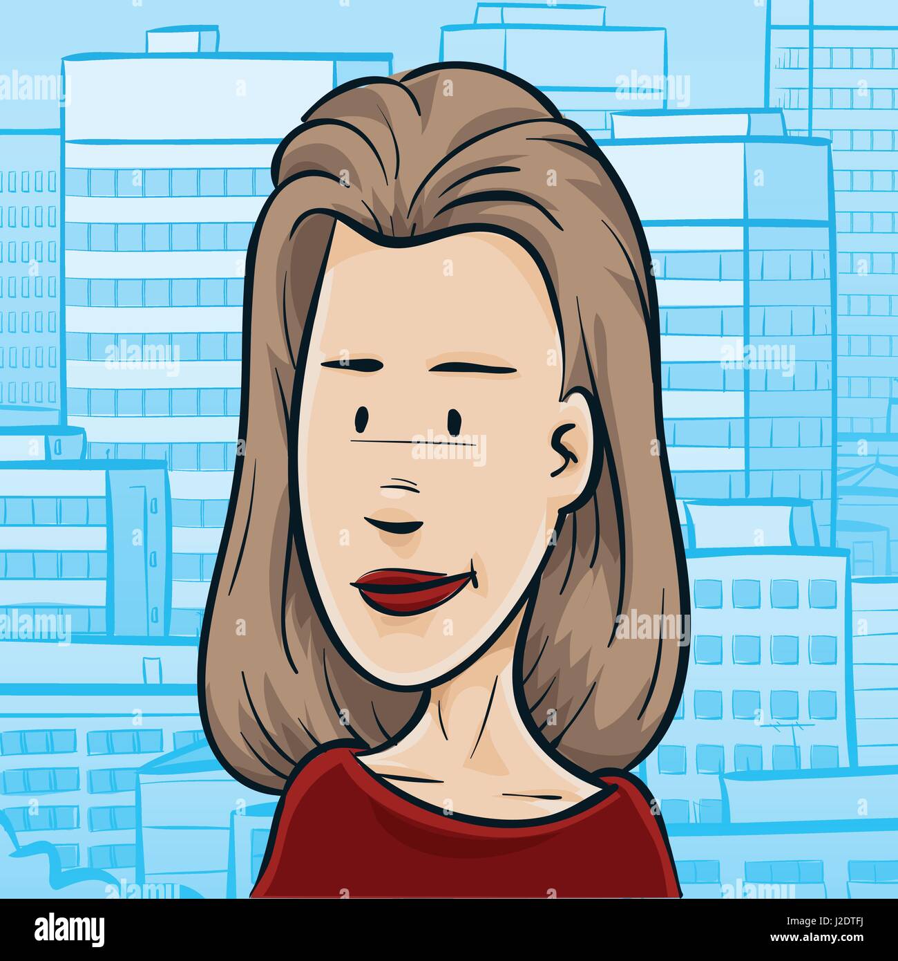 Portrait pretty female in Stock Vector Images - Alamy