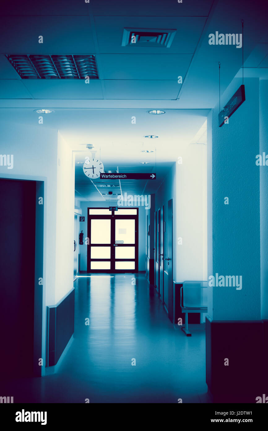 hospital corridor. hospital hallway. hospital interior Stock Photo - Alamy