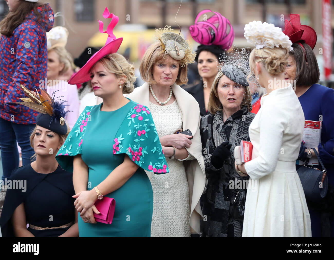 Female racegoers during day three of the Punchestown Festival in Naas ...