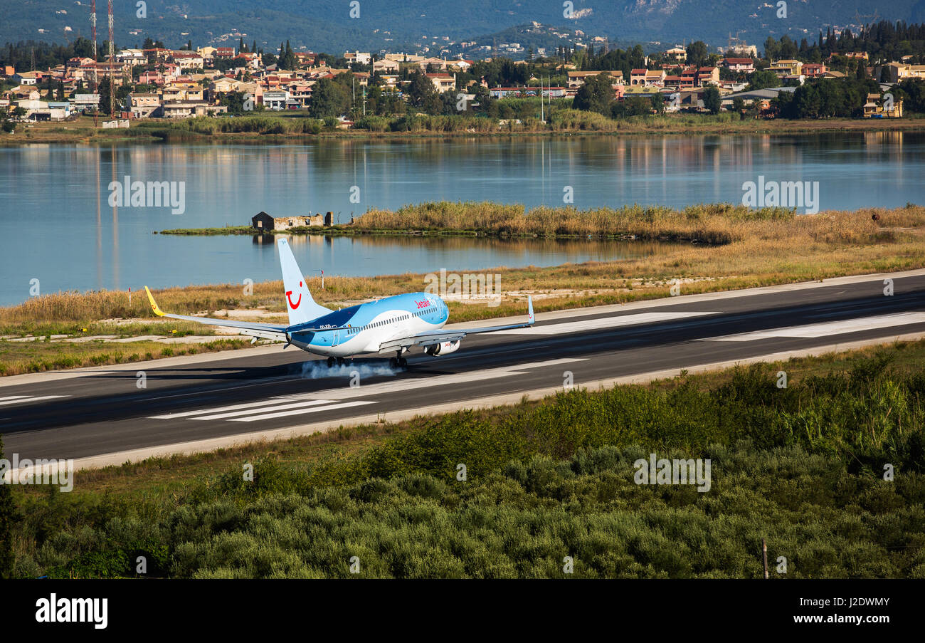 Corfu airport runway aerial hi-res stock photography and images - Alamy