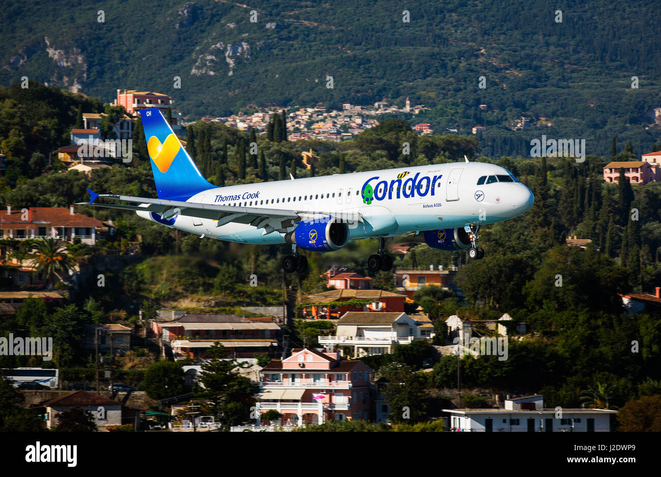 Corfu, Greece - August 18, 2015: Thomas Cook Condor Airbus A320-200 ...