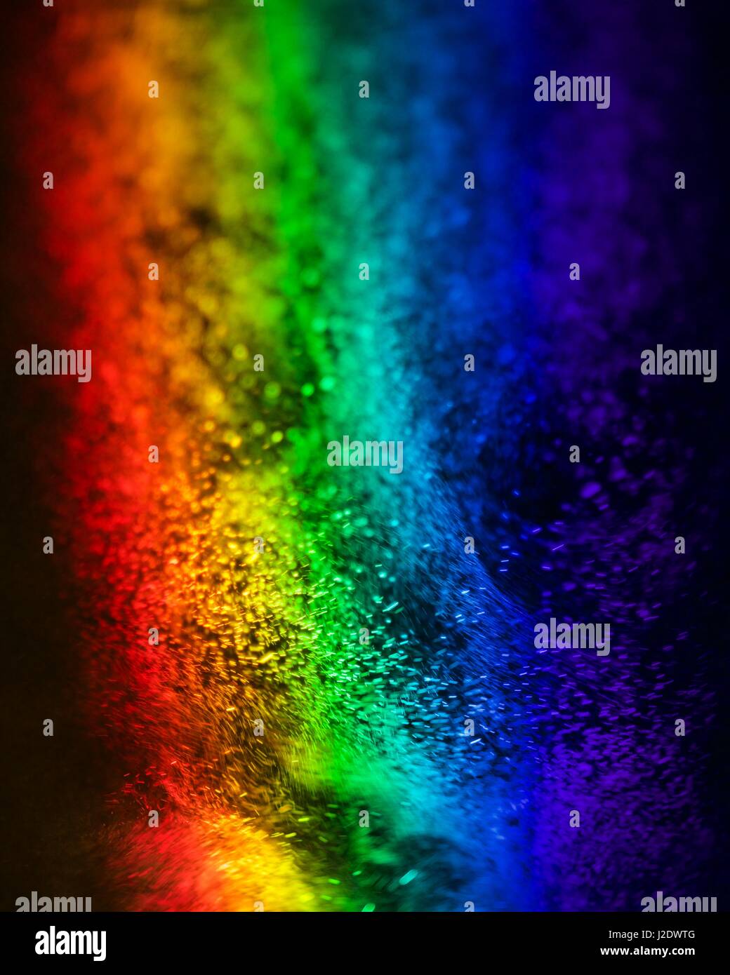 Abstract spectral colours; all of the colours of white light are split ...