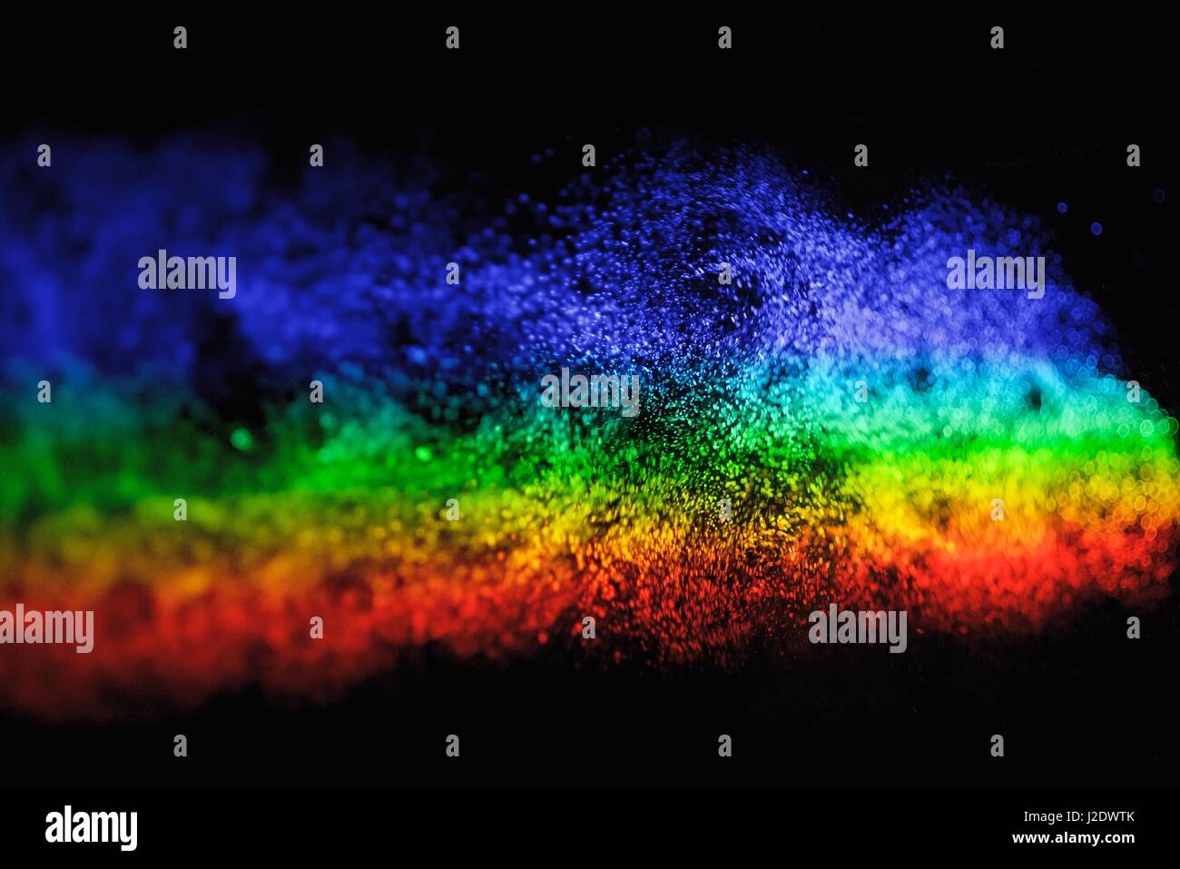 Abstract spectral colours; all of the colours of white light are split ...