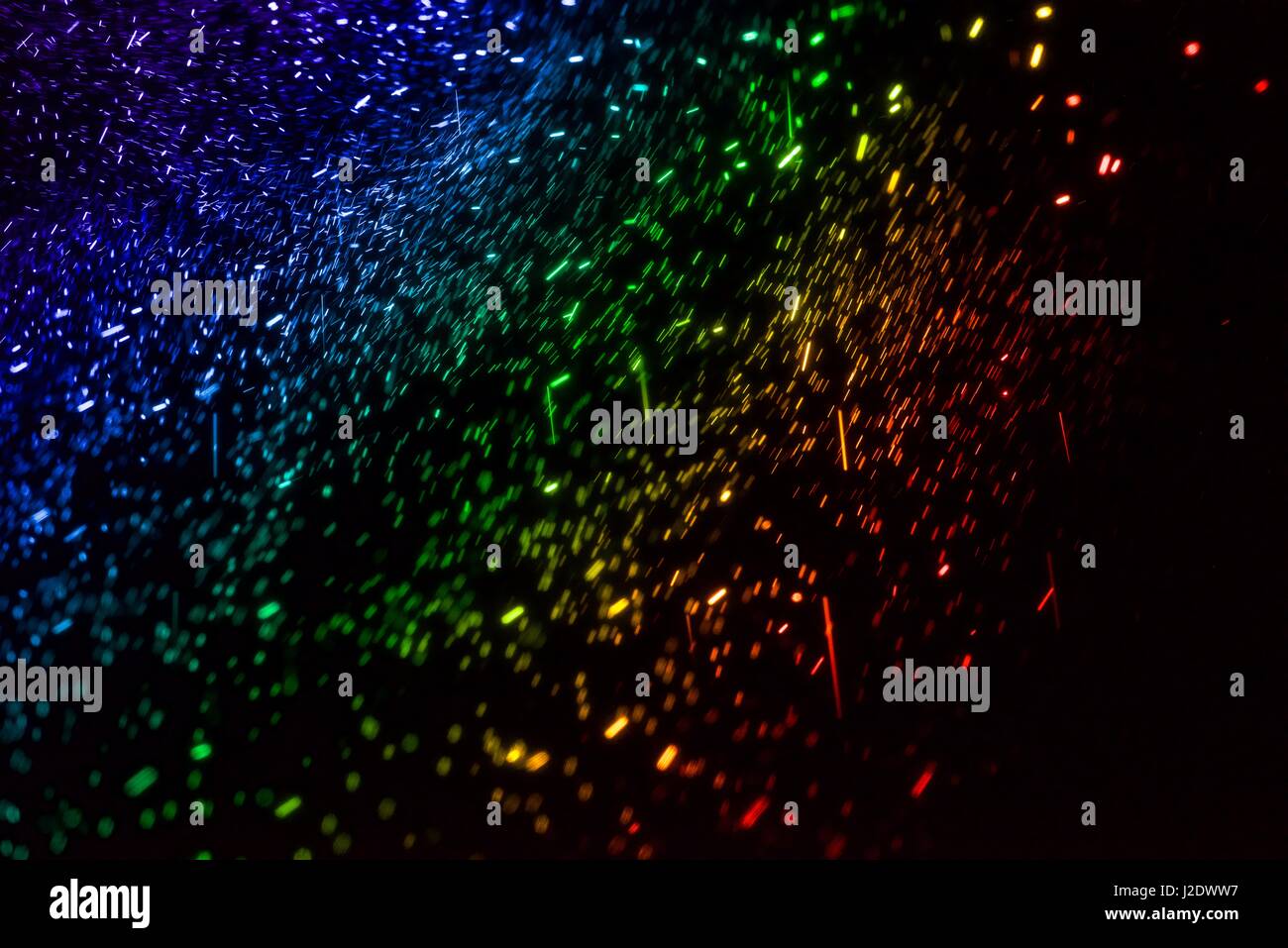 Abstract spectral colours; all of the colours of white light are split ...