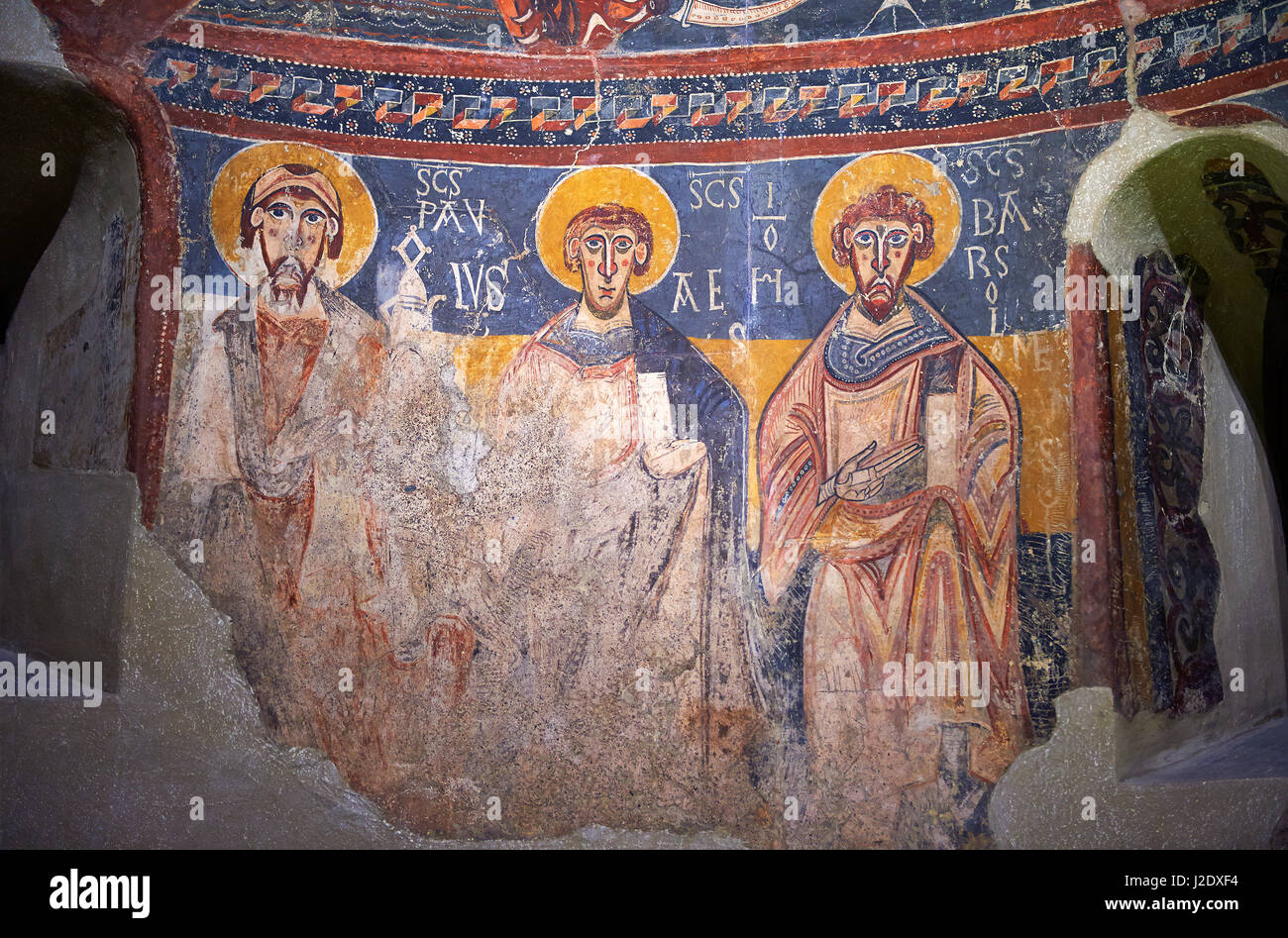 Second half of the twelfth Century Romanesque frescoes of the Apse d ...