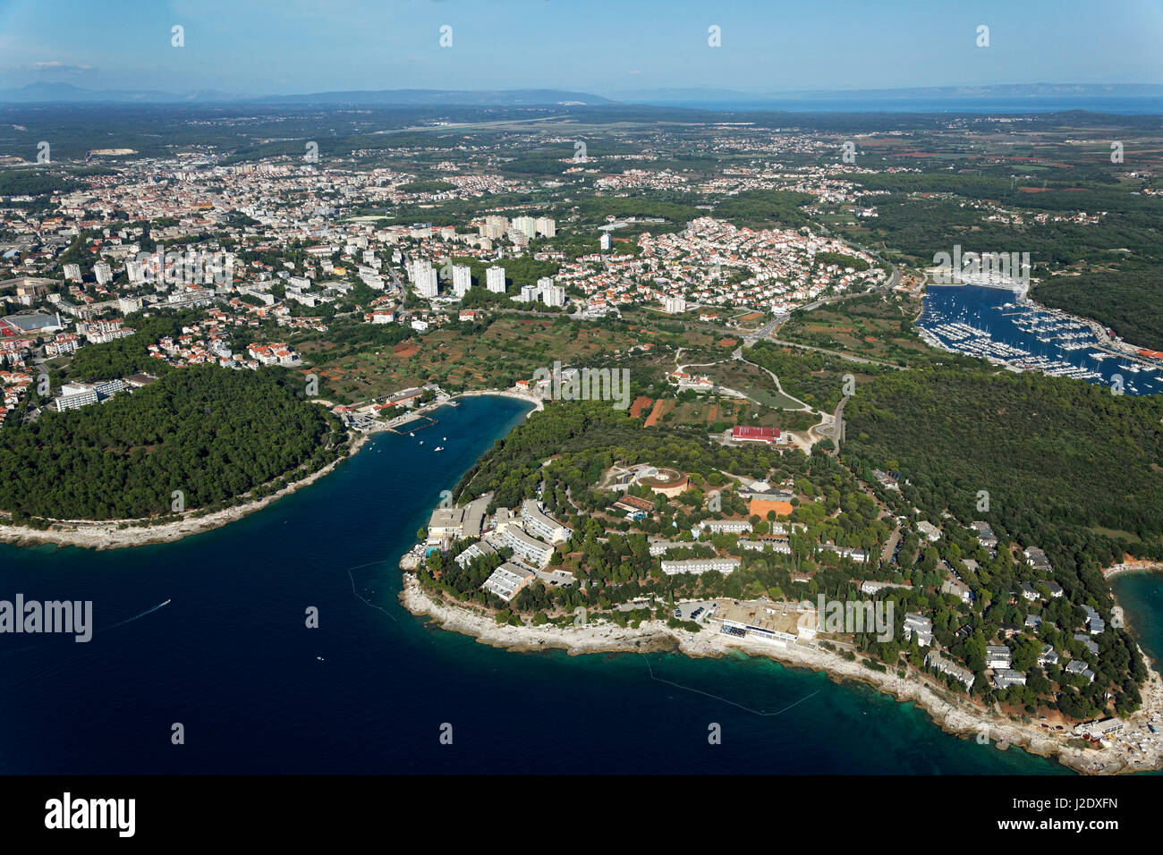Aerial view pula city hi-res stock photography and images - Alamy