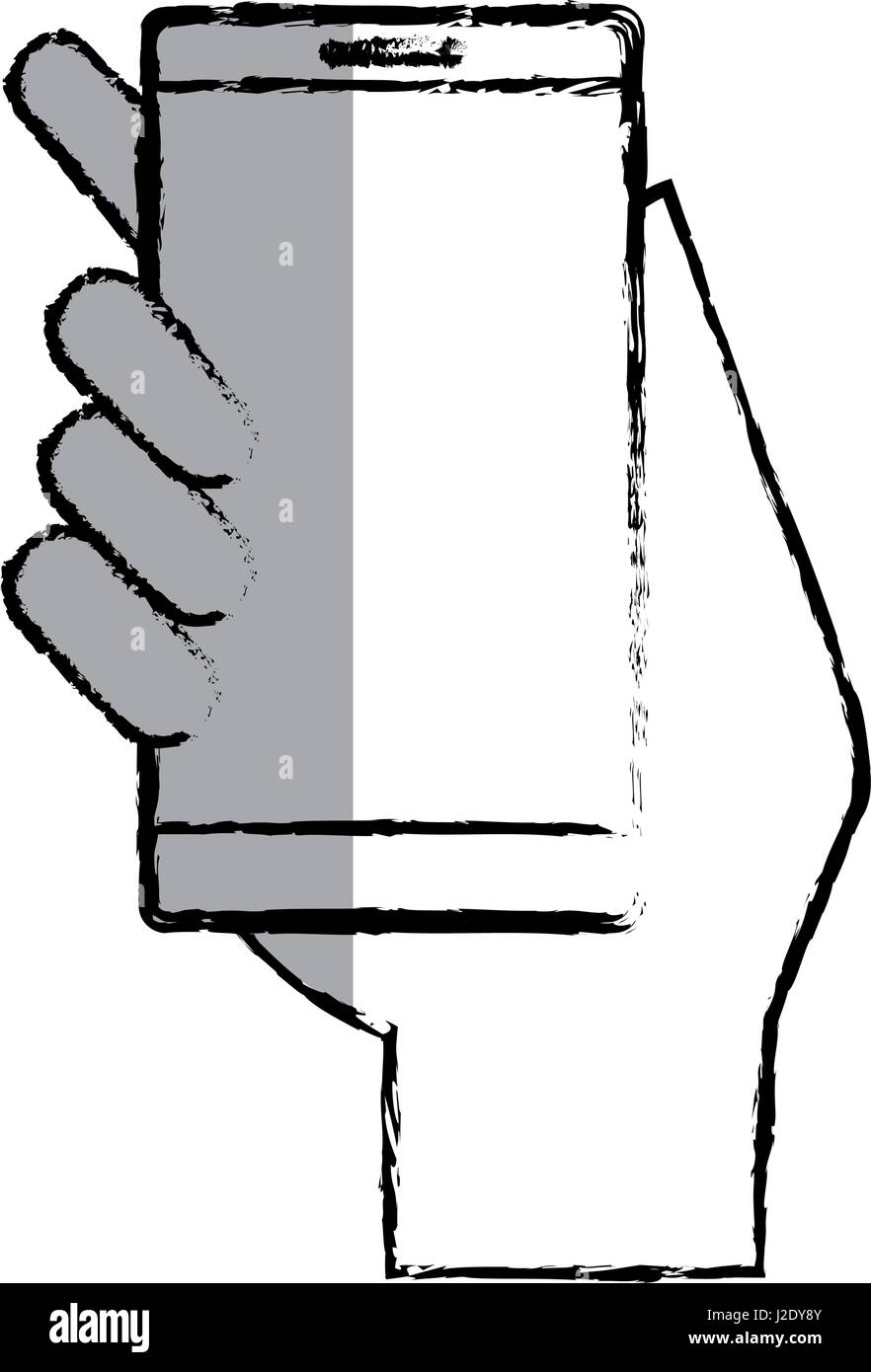 hand user with smartphone device isolated icon Stock Vector Image & Art ...