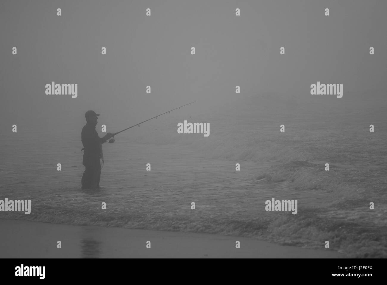 Foggy Ocean Fishing Stock Photo - Alamy