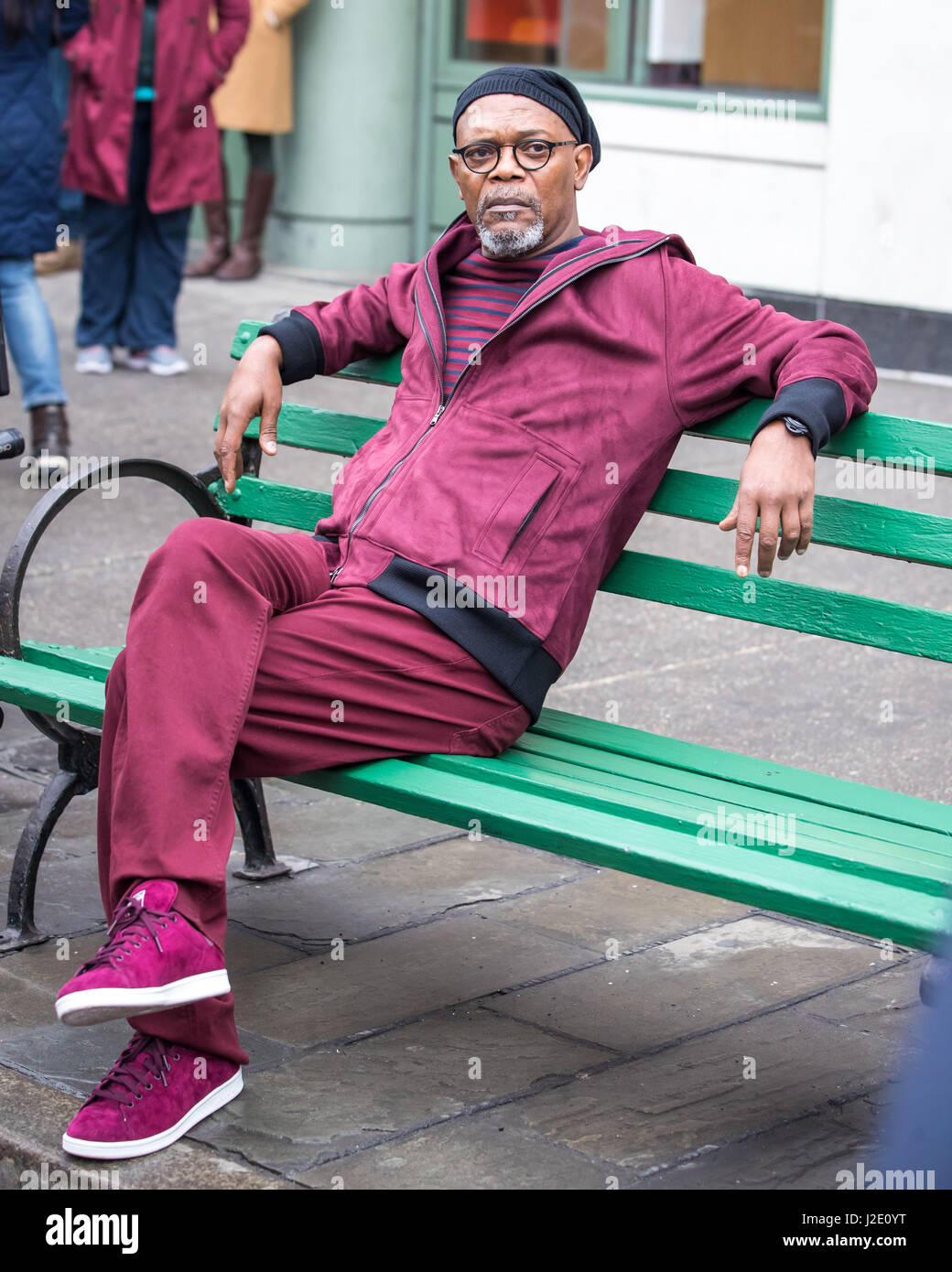 Samuel L. Jackson on the film set of 'Life Itself' in New York. He ...