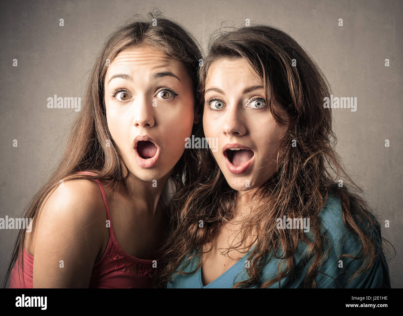 2 surprised women Stock Photo - Alamy