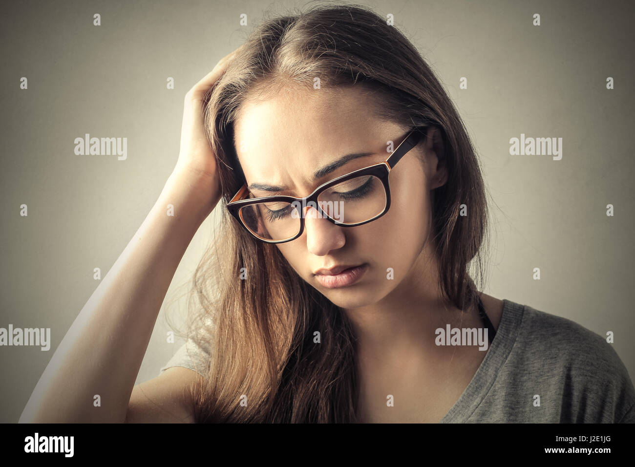 Woman sad photo frame hi-res stock photography and images - Alamy