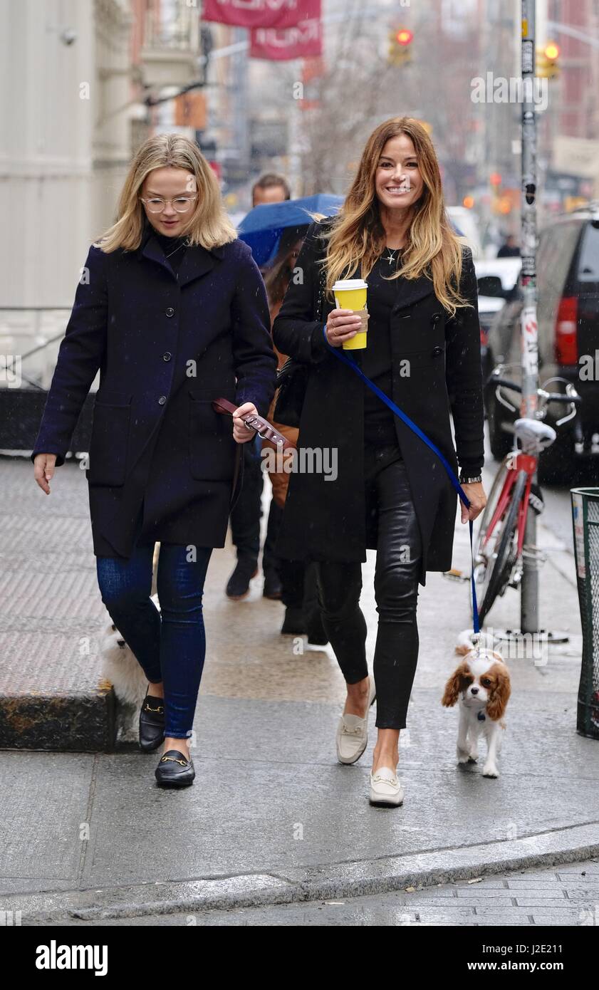 Kelly Bensimon walking with her daughter in Soho Featuring: Thadeus Ann ...
