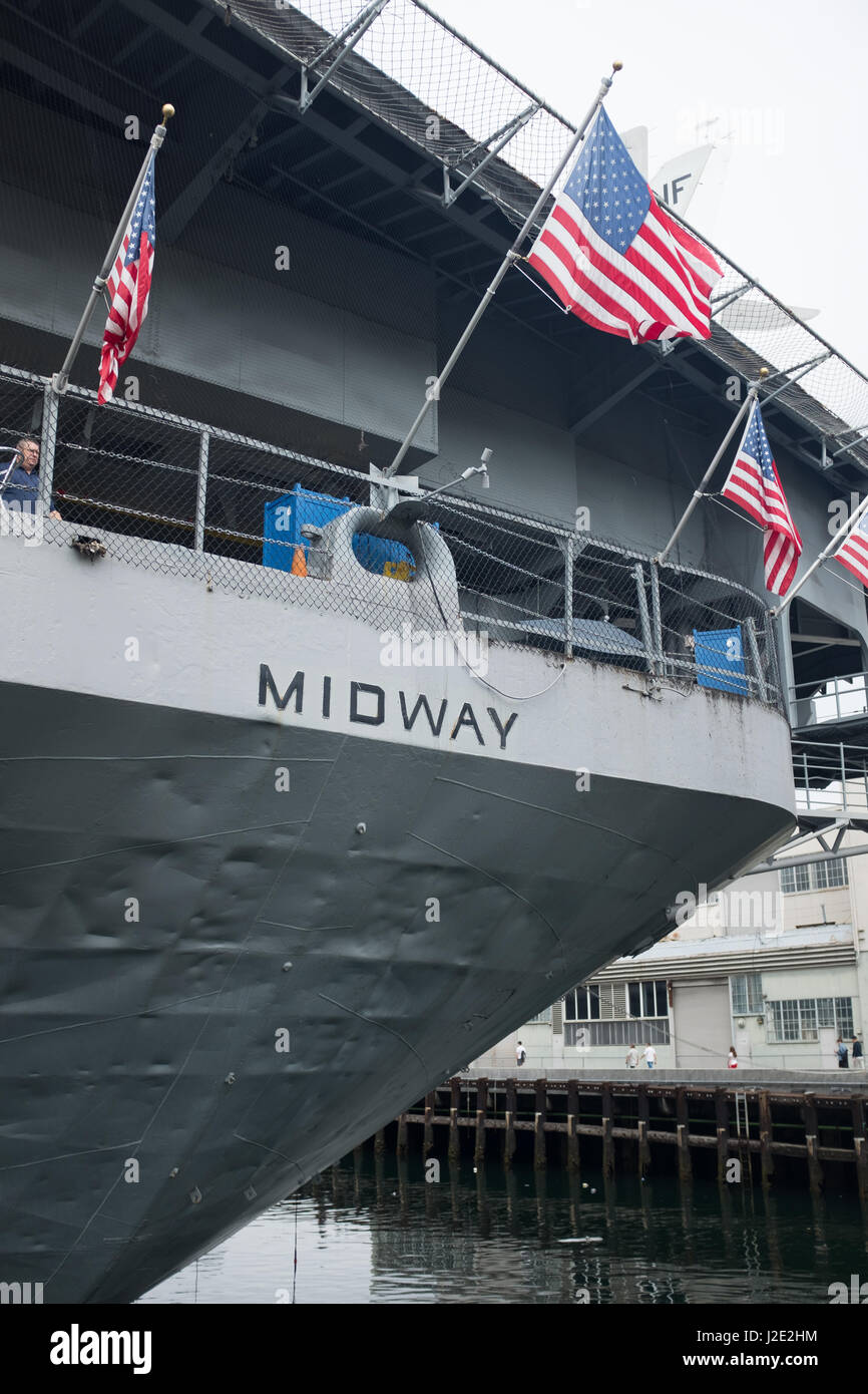 Decommissioned aircraft carrier USS Midway, San Diego, California, USA ...
