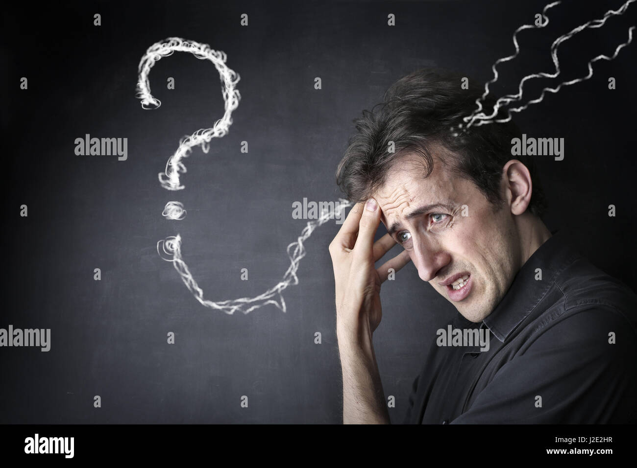 Confused sad question mark hi-res stock photography and images - Alamy