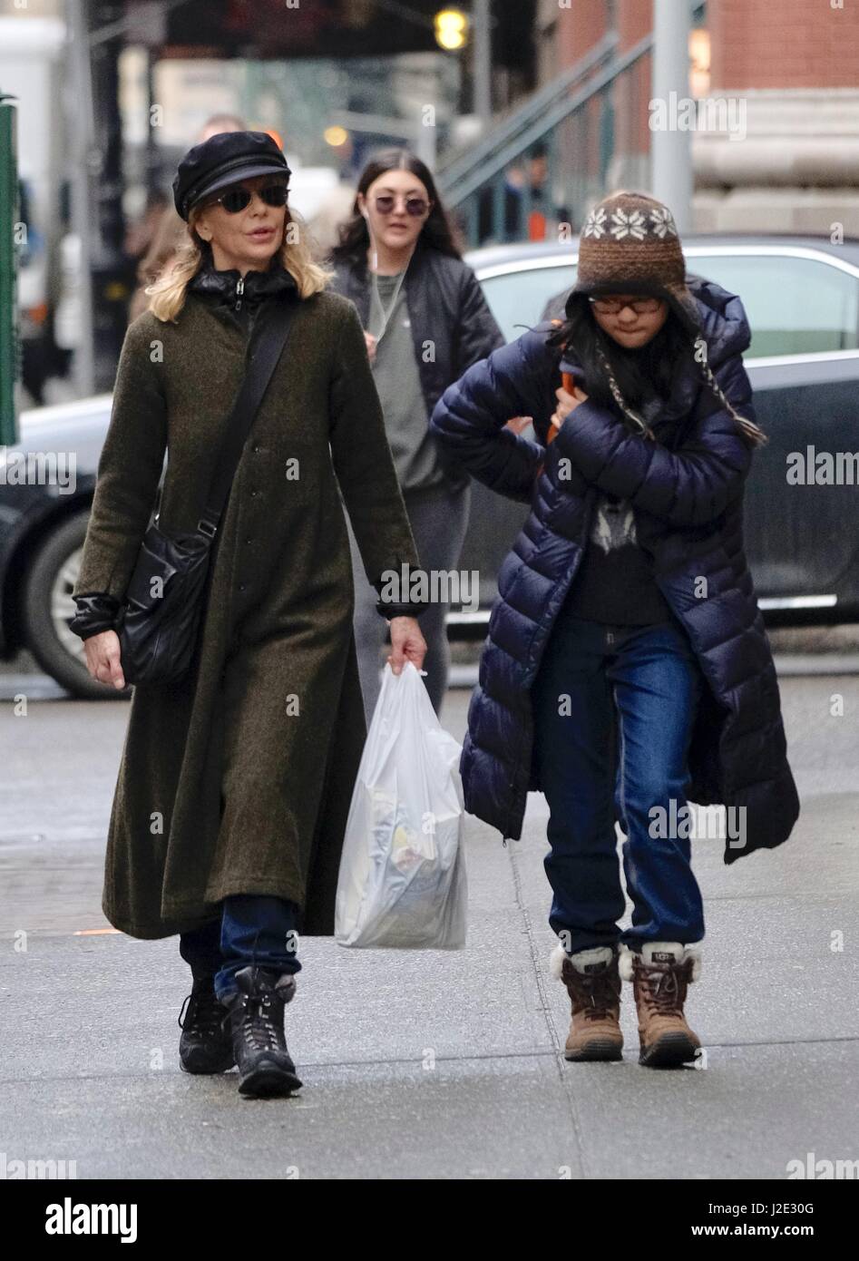 Meg Ryan and her daughter in Soho Featuring: Meg Ryan, Daisy True Ryan ...