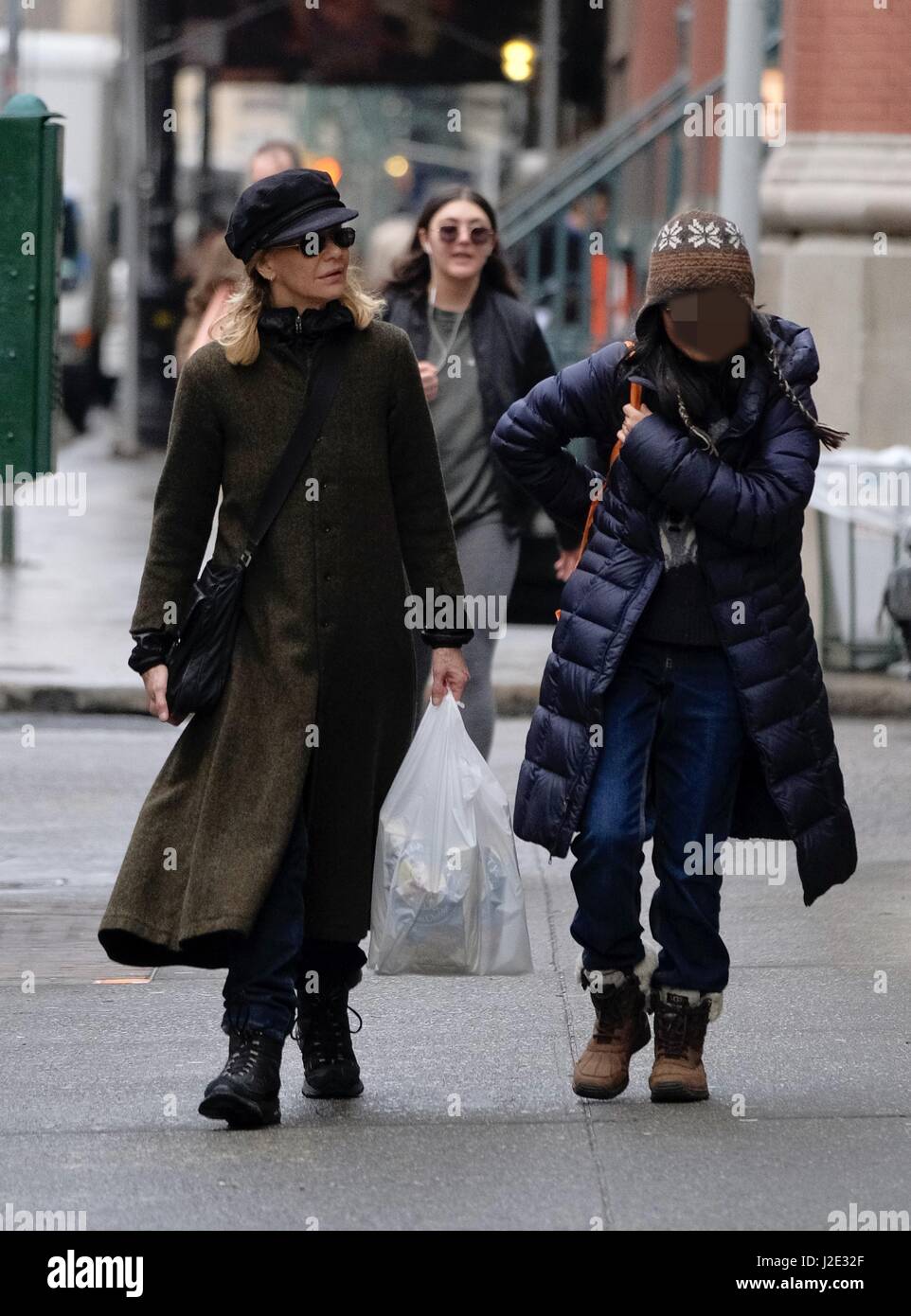 Meg Ryan and her daughter in Soho Featuring: Meg Ryan, Daisy True Ryan ...