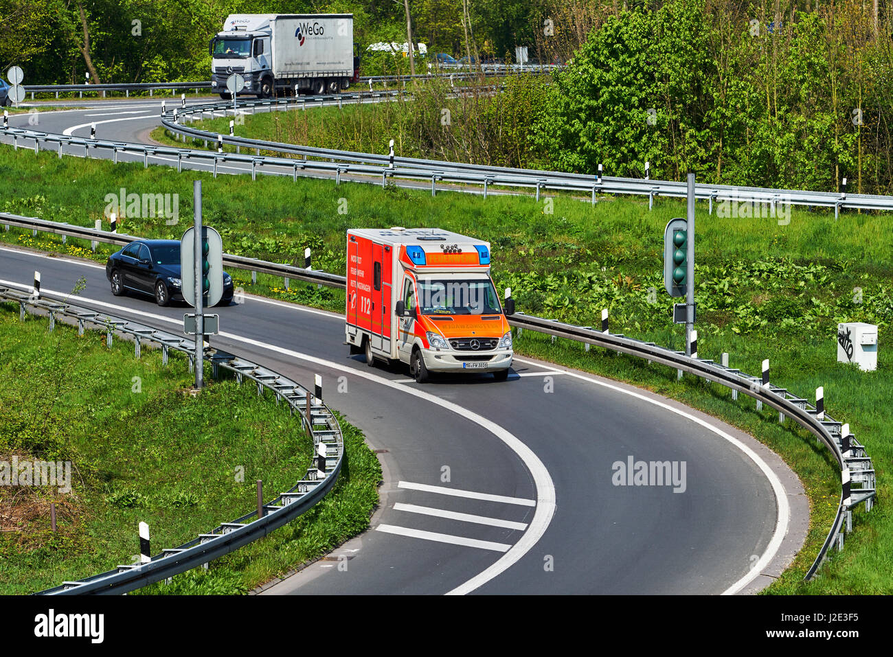 DUSSELDORF ,GERMANY - APRIL 20, 2017:German emergency ambulance ...