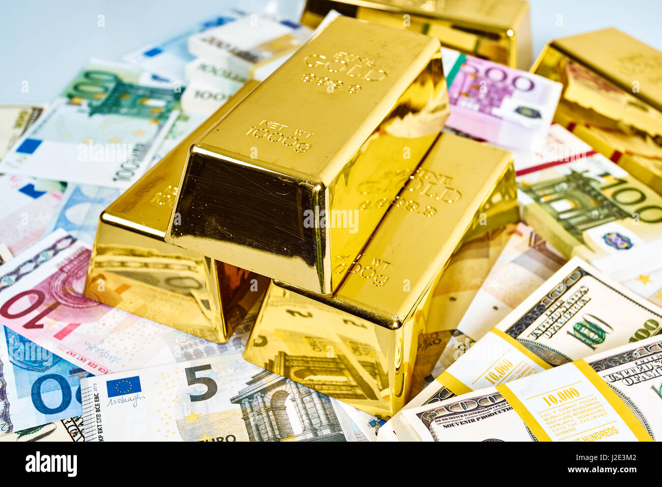 Investment in gold.Money and Gold. gold bullions. Financial concept ...