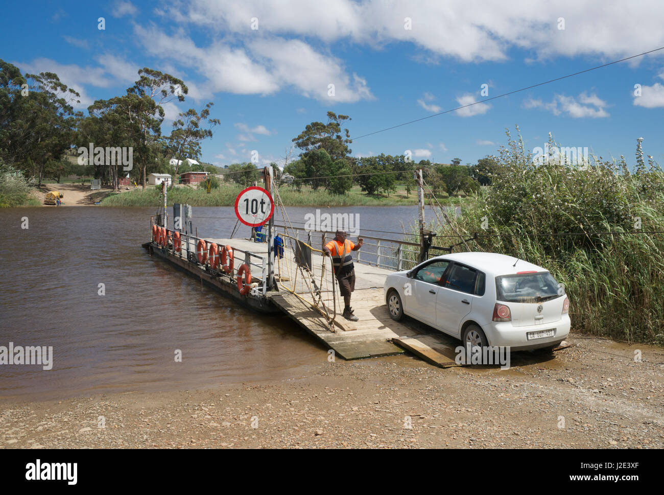 Malgas on Breede river with last hand operated pontoon near Swellendam ...