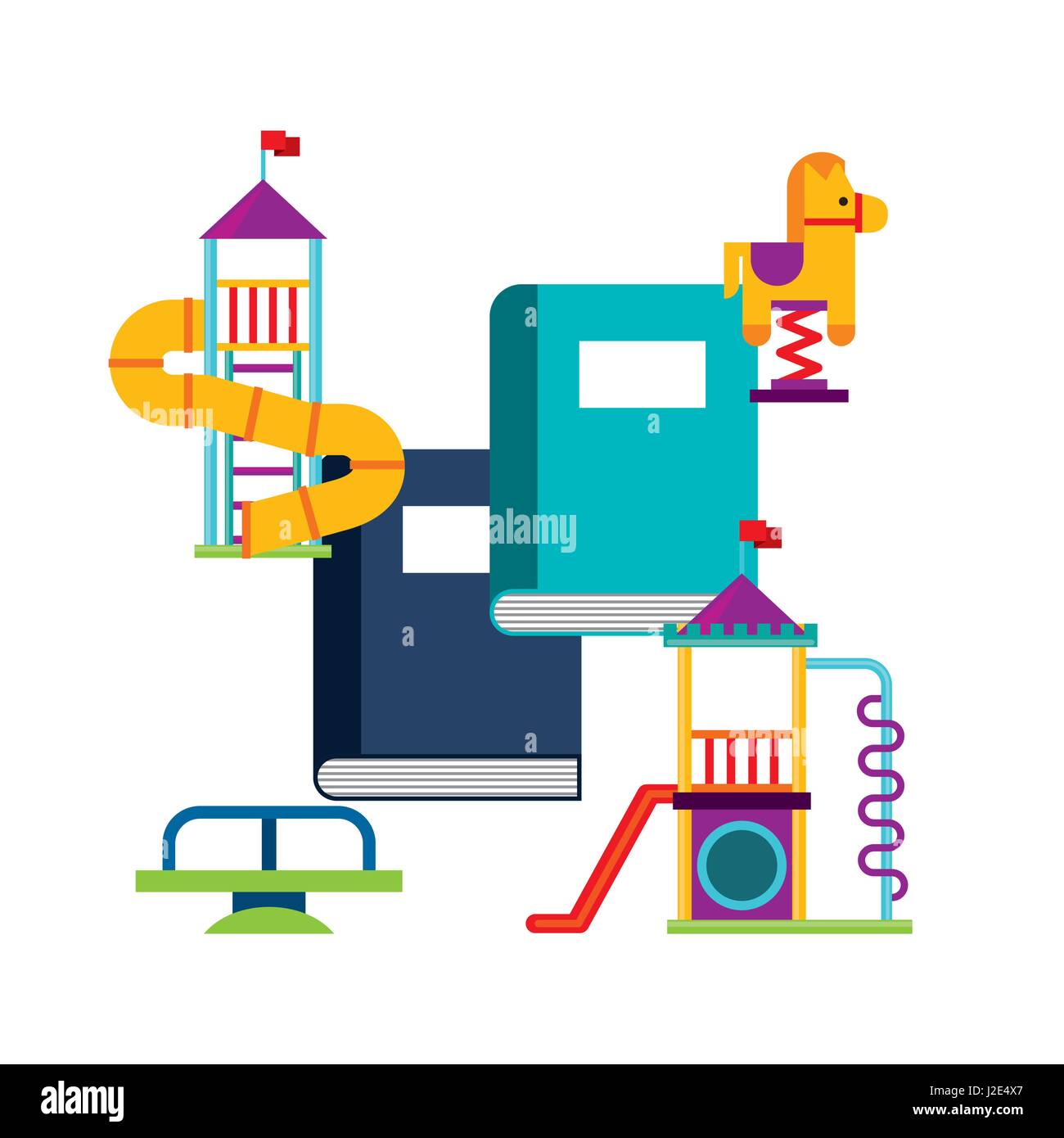 Park playground kids playing slide Cut Out Stock Images & Pictures - Alamy