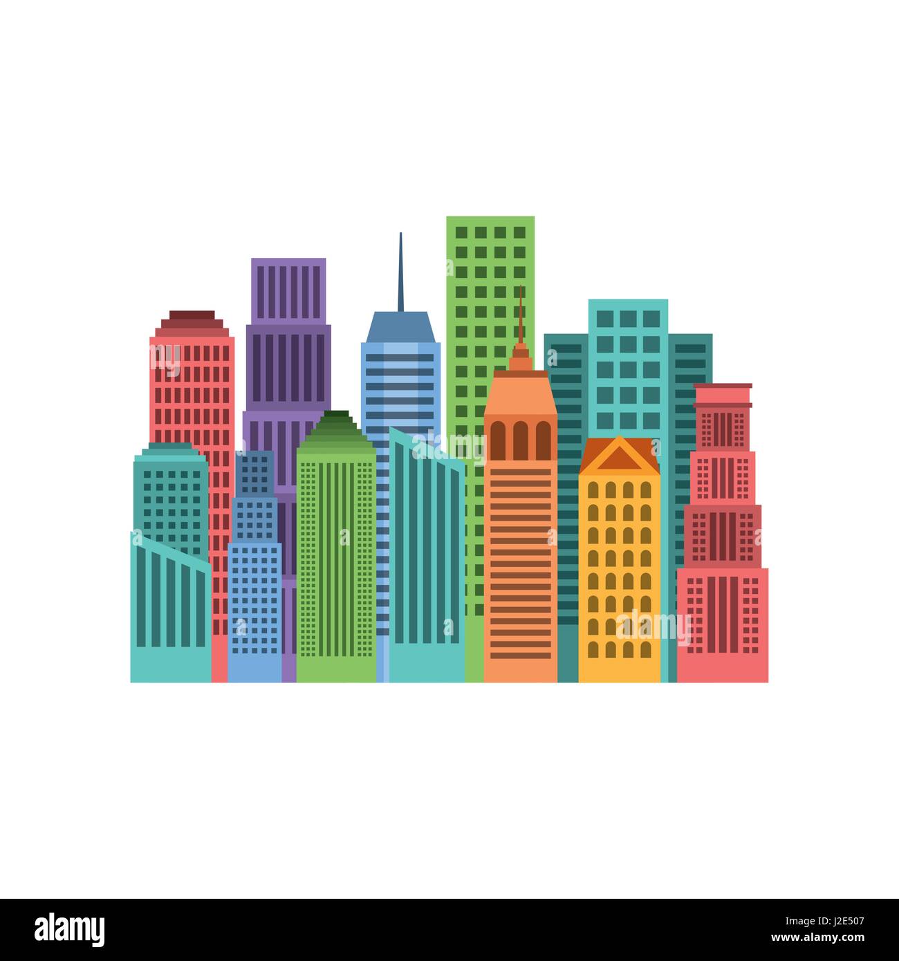 buildings cityscape skyline icon Stock Vector Image & Art - Alamy