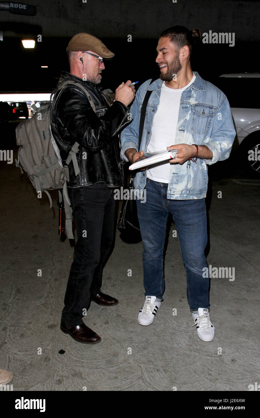Michael Rooker signing autographs for fans after arriving at Los ...
