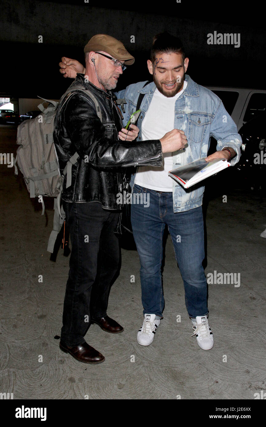 Michael Rooker signing autographs for fans after arriving at Los ...
