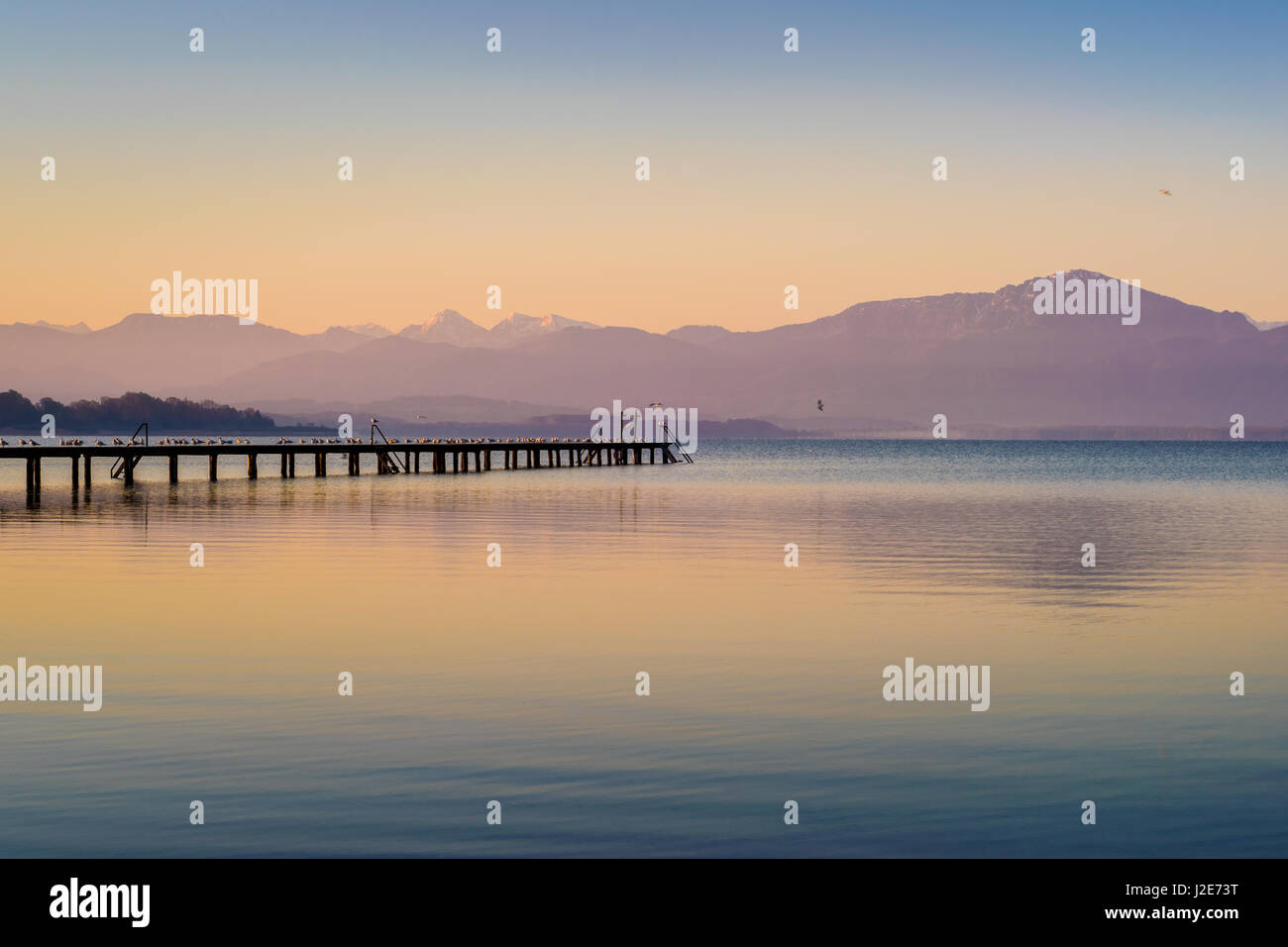 Dawn at lake Chiemsee in Bavaria, Germany Stock Photo - Alamy