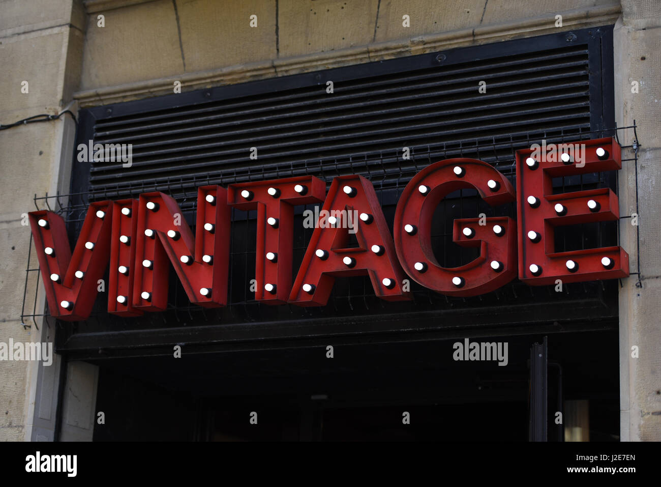 Vintage letter sign with lights Stock Photo - Alamy