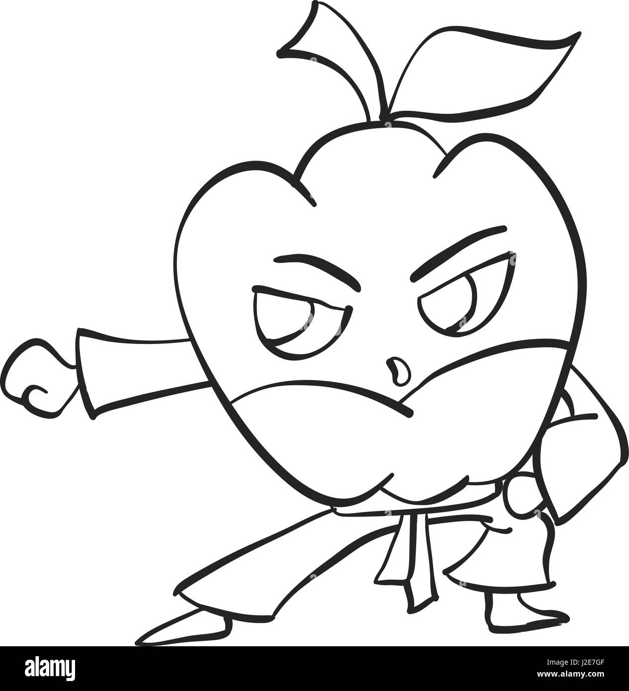 Fighting fruit hand draw vector illustration collection Stock Vector ...