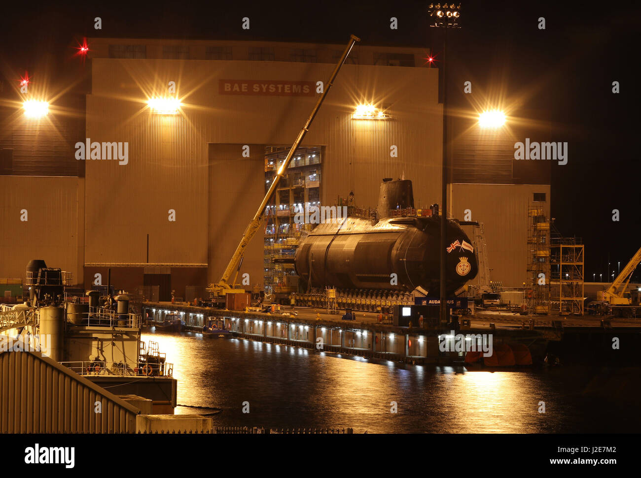 Outside its indoor ship building complex at bae systems hi-res stock ...