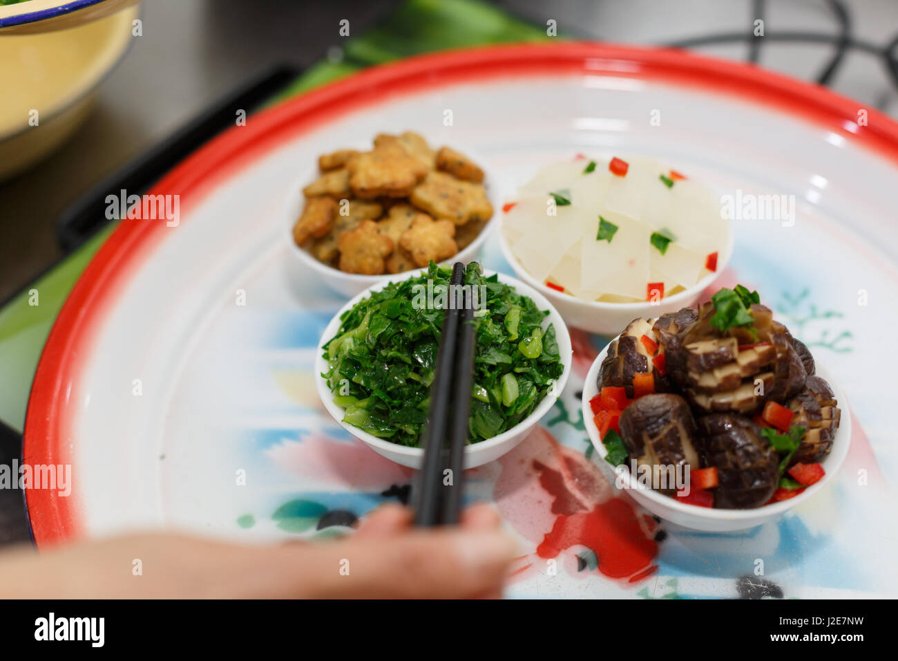 The scene of chinese cooking wheaten food in the kitchen Stock Photo ...